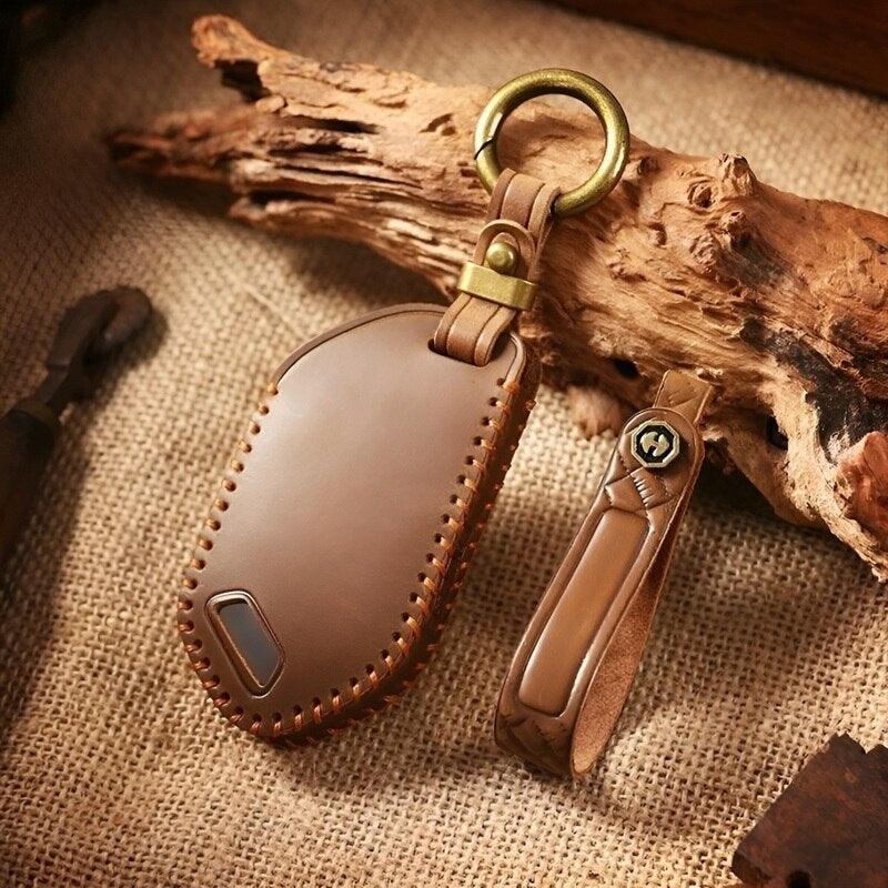Leather Car Key Case Cover Fob Shell for Kia EV3 – Evoevs
